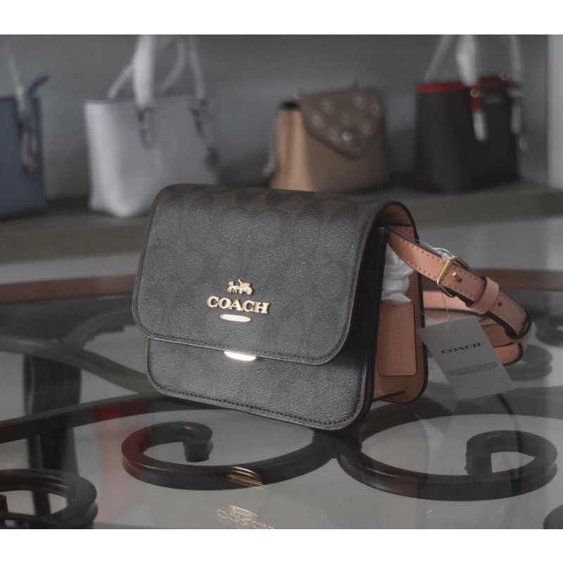 Jual Coach Sign Mini Brynn Xbody Brown Shell Pink | Shopee Indonesia