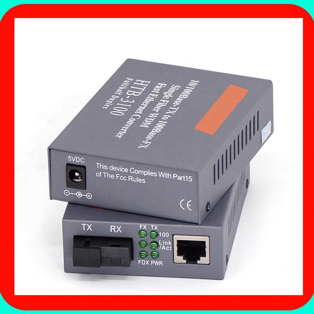 Jual Media Converter HTB 3100 100Mbps fiber optic sepasang A+B RJ45 | Shopee Indonesia