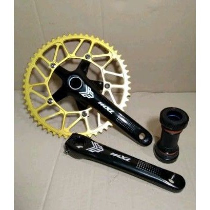 Jual Sepeda lipat Crankset Crank Single 56t HT2 hollowtech 2 bearing ...