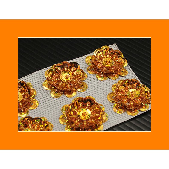 Jual 10 Pcs Aplikasi Bunga Payet Kuning Emas 2 cm (APA-011) FOTON Craft ...