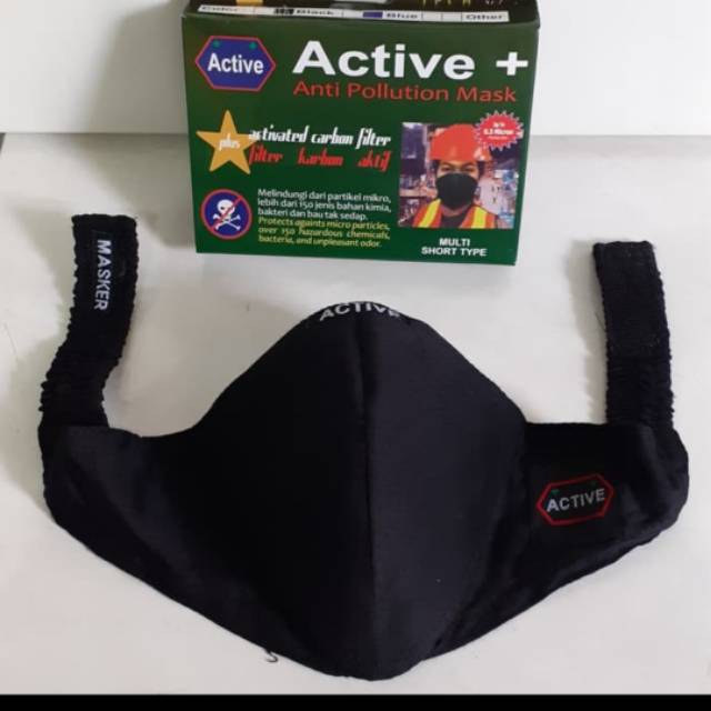 Jual MASKER FILTER CARBON ACTIVE KARBON AKTIF ANTI POLUSI ACTIVE PLUS ...
