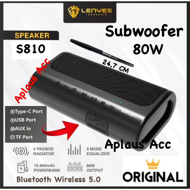 Jual LENYES S810 80W BOMBASS waterproof outdoor speaker bluetooth 5.0 ...
