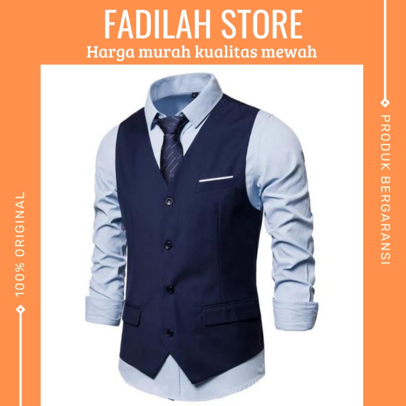 Jual Vest Rompi Pria Formal Premium Rompi Jas Slimfit Motif Saku Pake ...