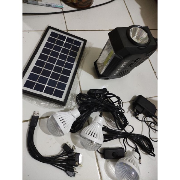 Jual lampu solar panel cell generator mini portabel lighting systim ...