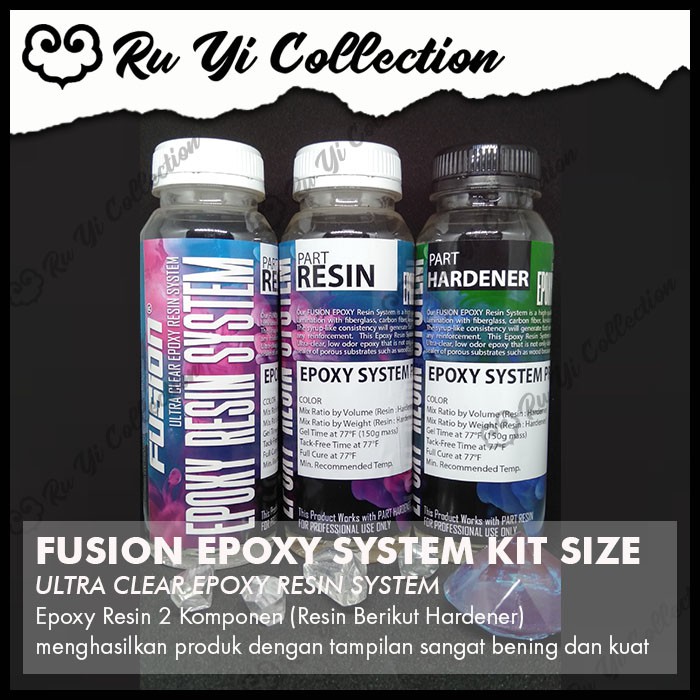 Jual FUSION EPOXY RESIN ULTRA CLEAR KITSIZE 750 GR / RESIN EPOXY BENING ...