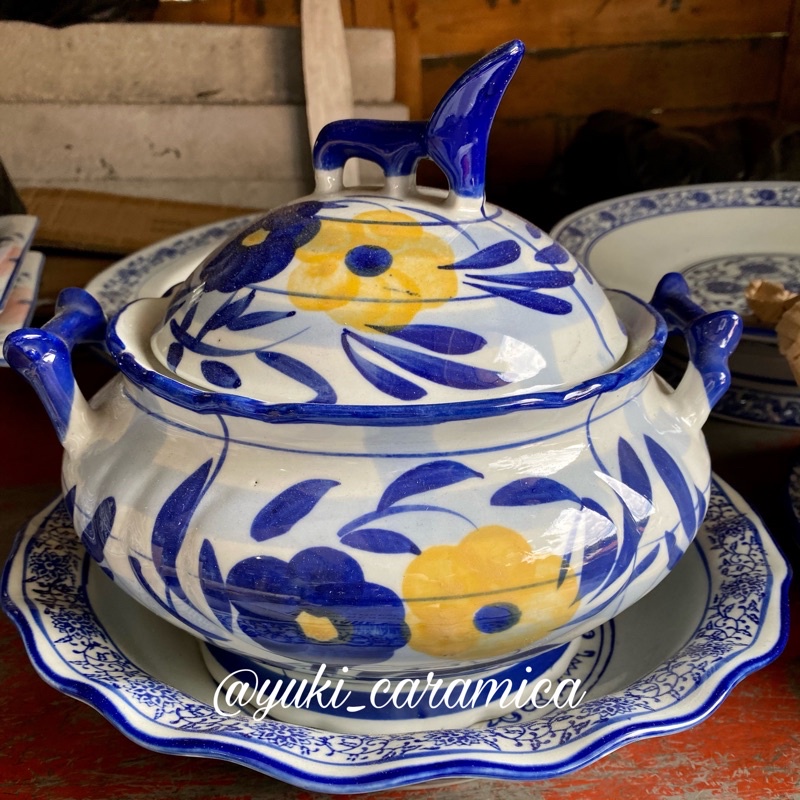 Jual basi sup keramik biru putih | Shopee Indonesia
