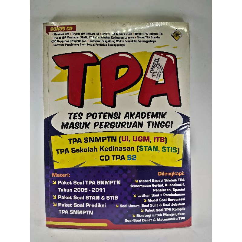 Jual TPA Tes Potensi Akademik Masuk Perguruan Tinggi TPA SNMPTN ( UI ...