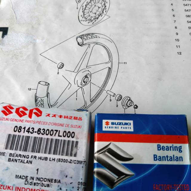 Jual Bearing laher roda depan set speedo suzuki satria lumba kotak hiu ...