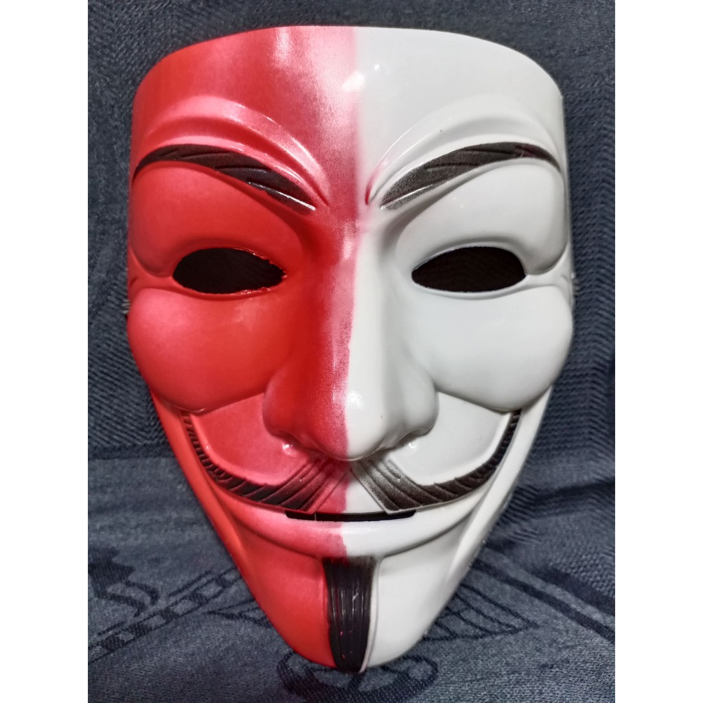 Jual Topeng Anonymous / Topeng Hacker Merah Putih Kualitas KW | Shopee ...