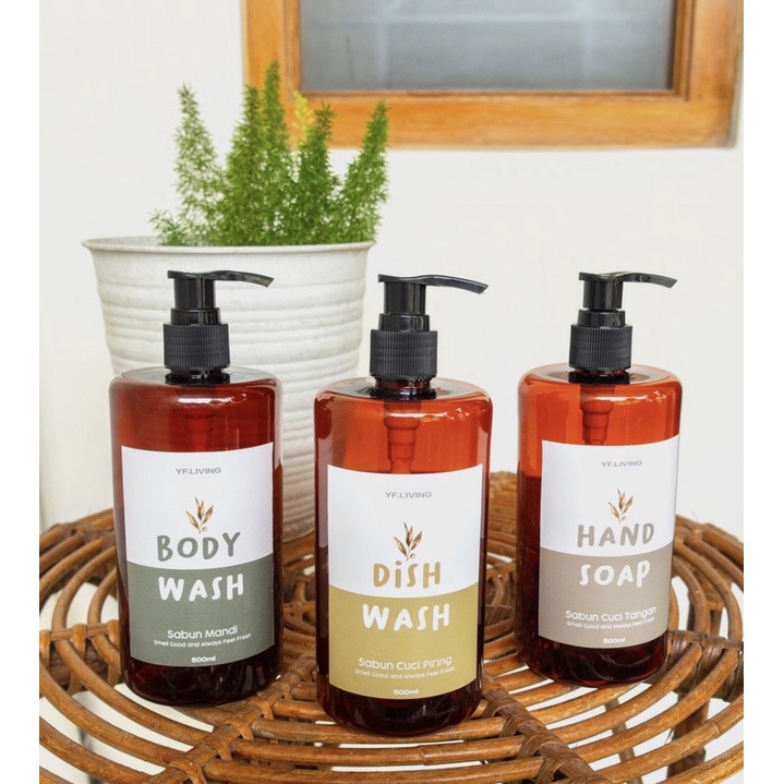 Jual YF LIVING Botol Refill Body Wash Hand Soap Wash Dish Wash ...
