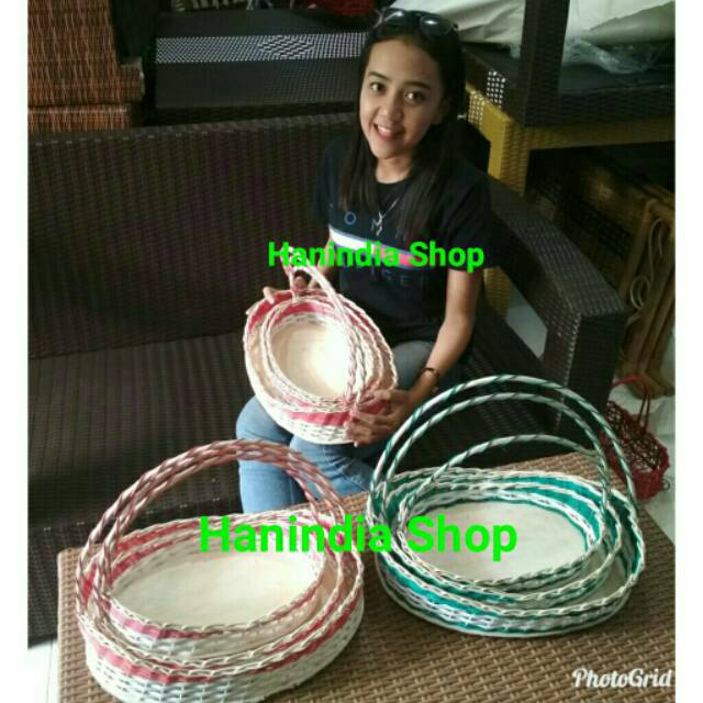 Jual Keranjang Parcel Rotan 1 set isi 3/ Hantaran | Shopee Indonesia
