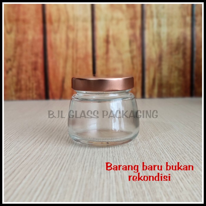 Jual jar kaca 120ml import / toples kaca bulat 120ml model guci ...