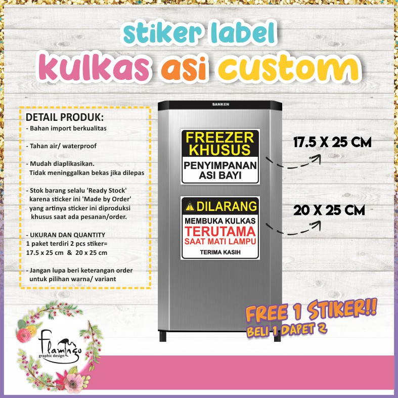 Jual STICKER LABEL KULKAS KHUSUS ASI | Shopee Indonesia