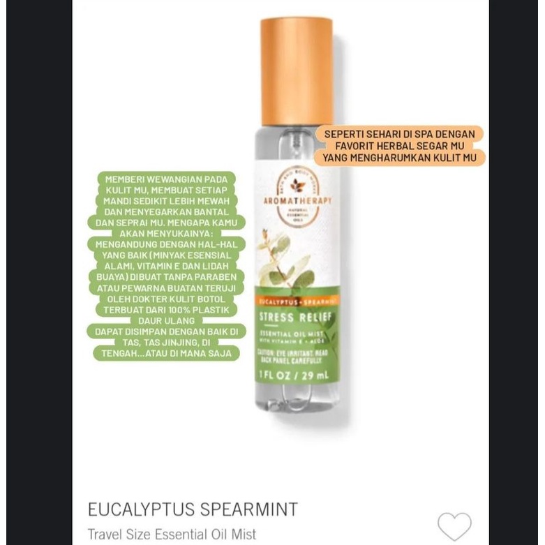 Jual ESSENTIAL OIL MIST 29ML BATH AND BODY WORKS | Shopee Indonesia