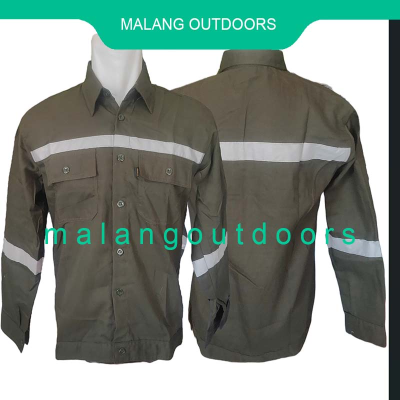 Jual Kemeja Safety seragam pakaian baju PDL lengan panjang kerja ...