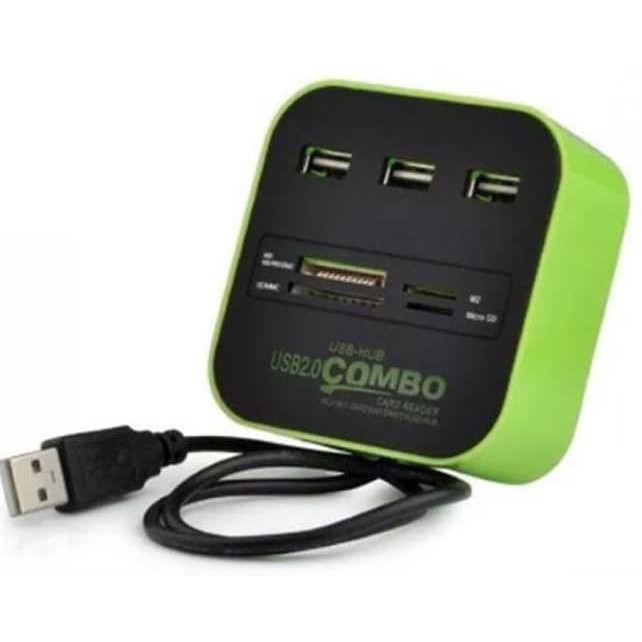 Jual Card Reader USB HUB 3 port Support Micro SD M2 MMC MS pro Duo ...