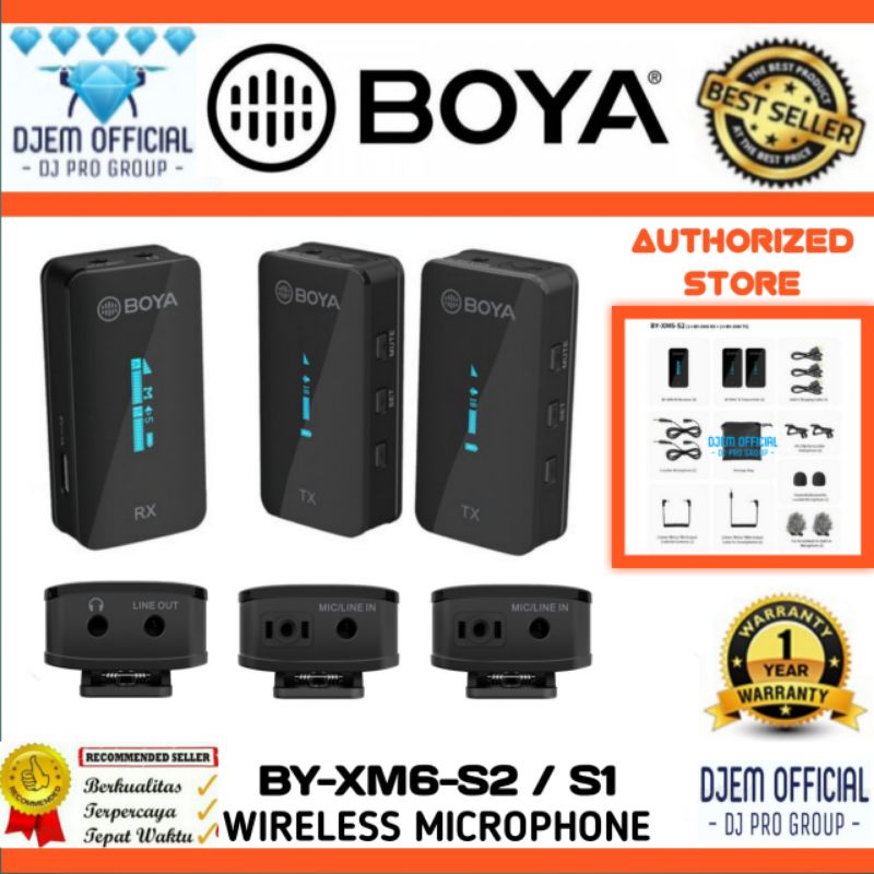 Jual BOYA BY XM6 S2 / S1 2.4GHz Ultra Compact Mic Dual Channel Lavalier ...
