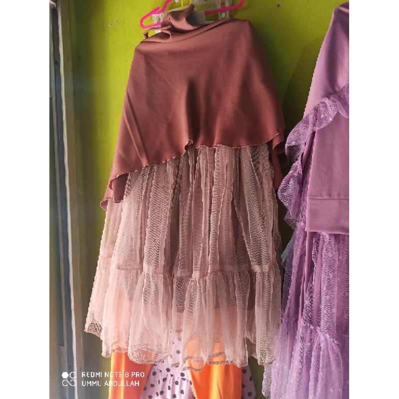 Jual Set Gamis anak tulle mix brokat ( estimasi 3-4thn) | Shopee Indonesia