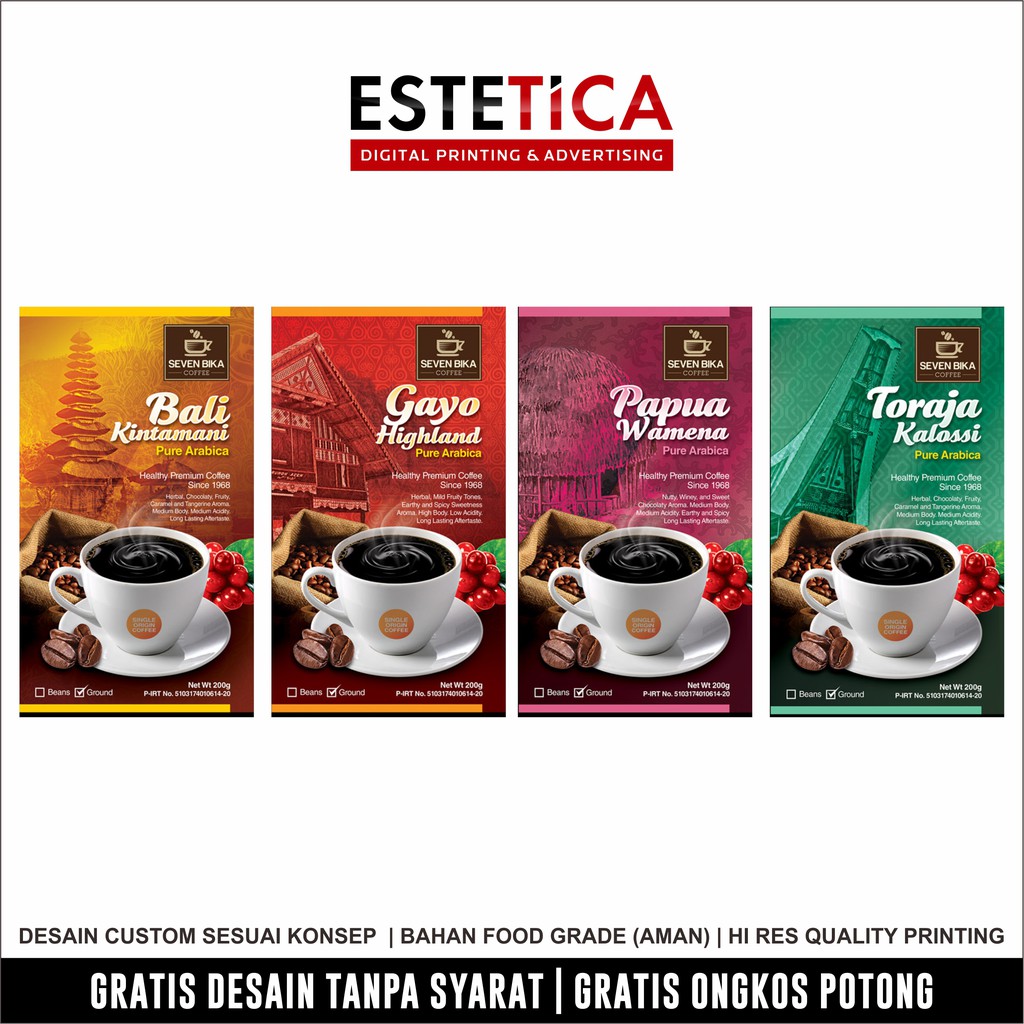 Jual Cetak sticker kopi, cetak label kopi, cetak sticker produk kopi ...