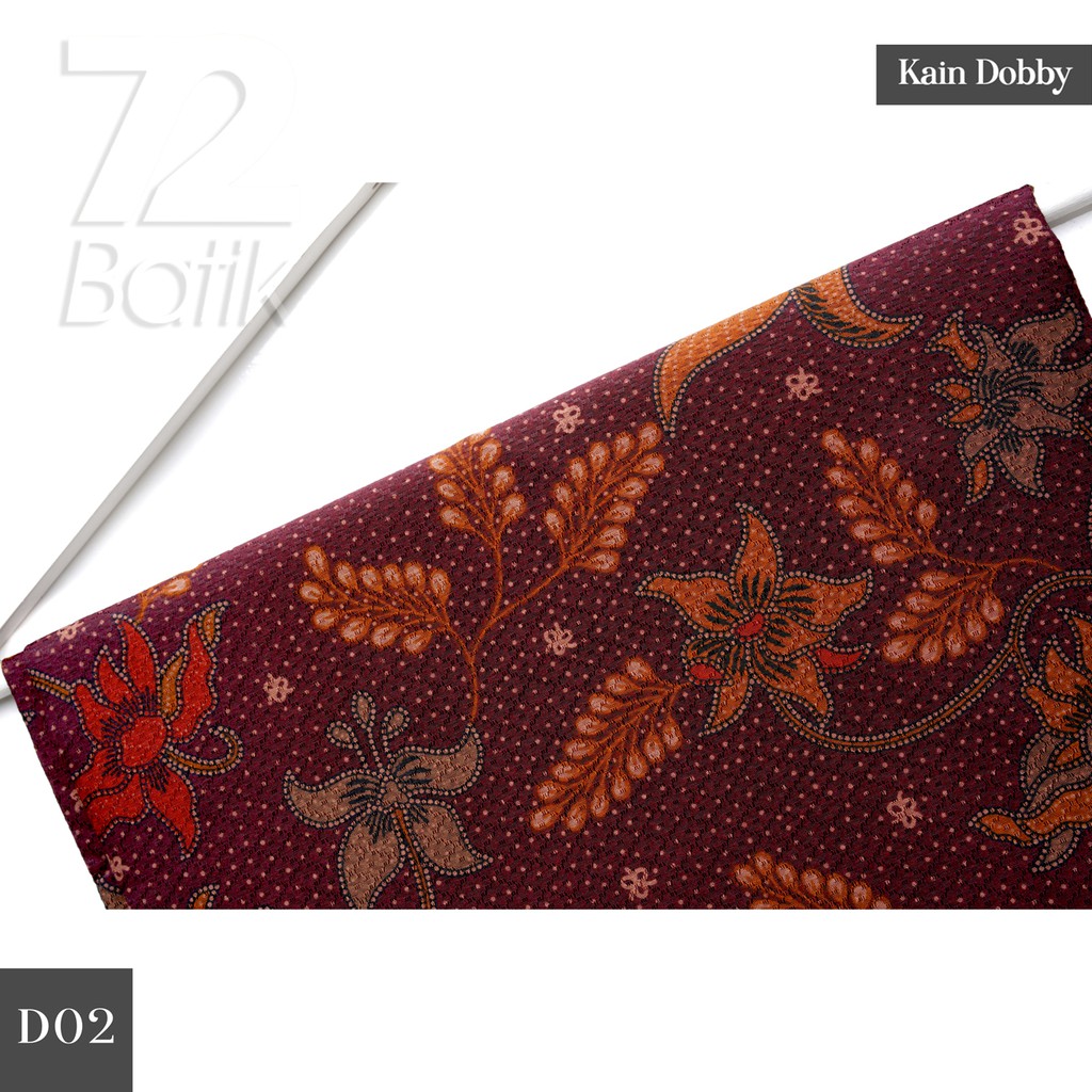 Jual KAIN BATIK PREMIUM Dobby Motif Kembang Warna Merah Maroon Marun ...