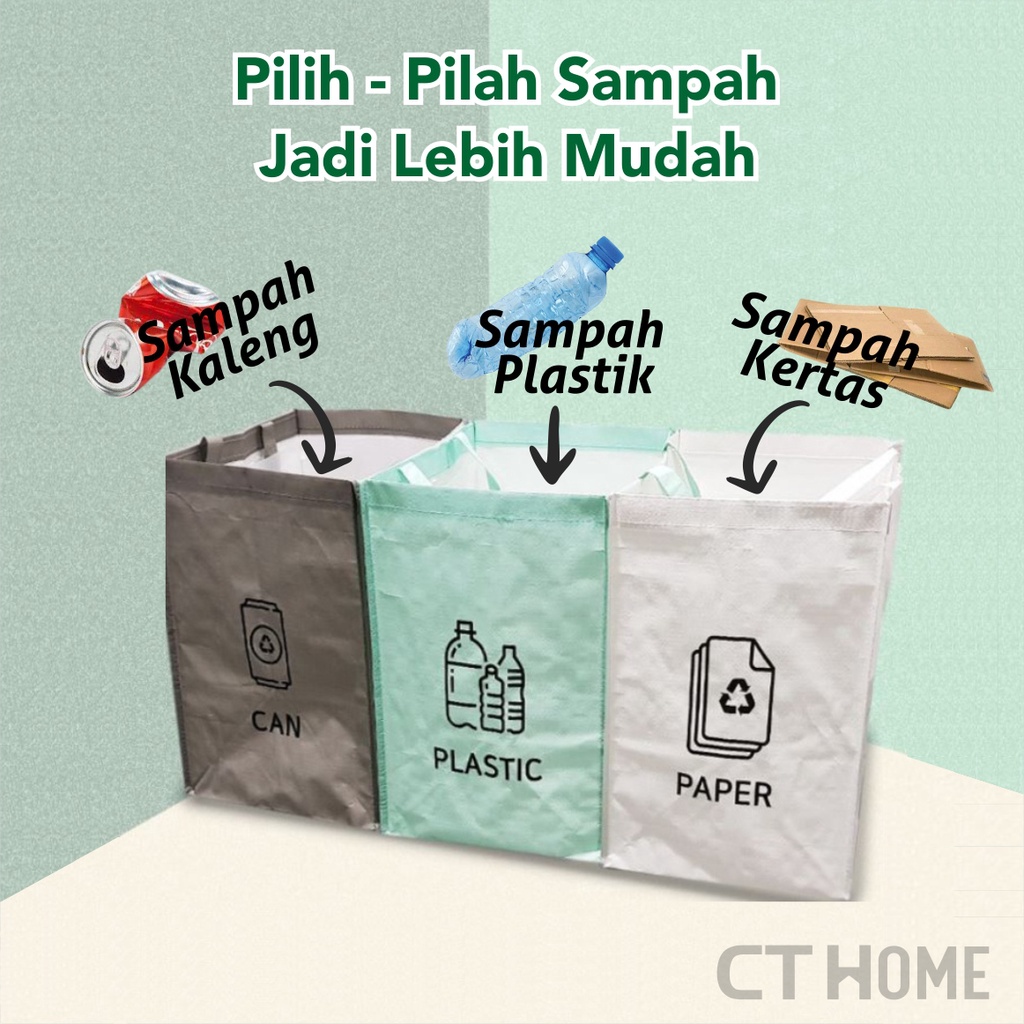 Jual Tempat Sampah Tas Kotak Besar Plastik Portable Lipat Ramah ...