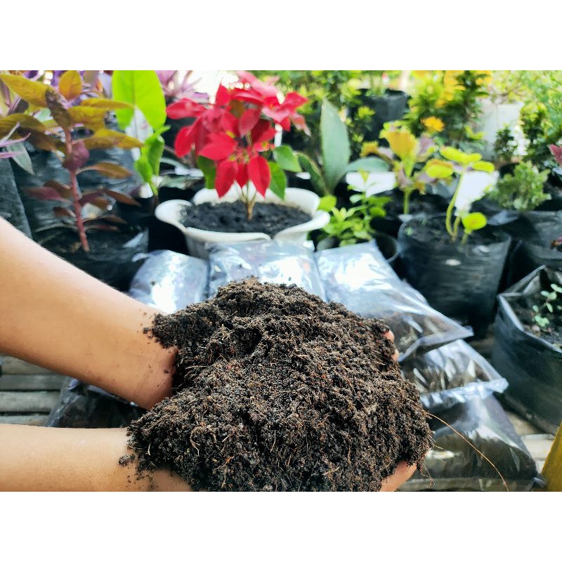 Jual pupuk organik / media tanam / kompos humus / pupuk organik bunga ...
