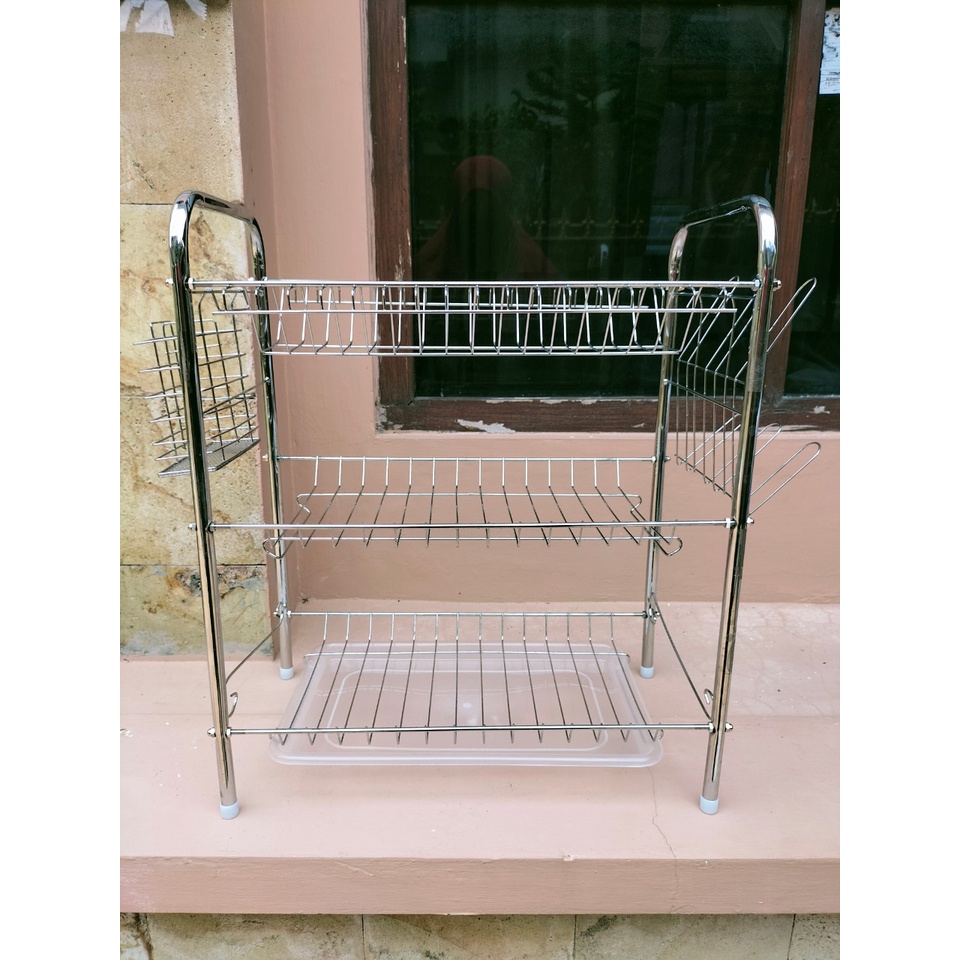 Jual SHENAR Rak Piring Stainless Steel 3 susun Anti Karat kokoh ...