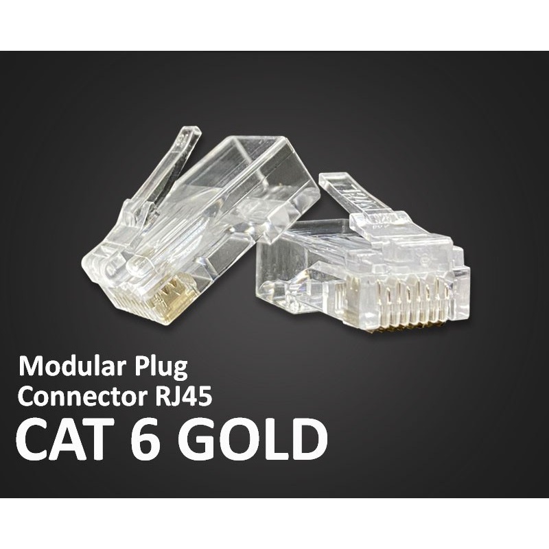 Jual CONNECTOR VASCOLINK RJ45 CAT6 GOLD PLATE [ISI 50 PCS] | Shopee ...