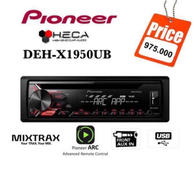 Jual Pioneer DEH-X1950UB Tape Mobil DEHX1950UB Single Din DEH X1950 UB Head Unit DEH X1950UB ...
