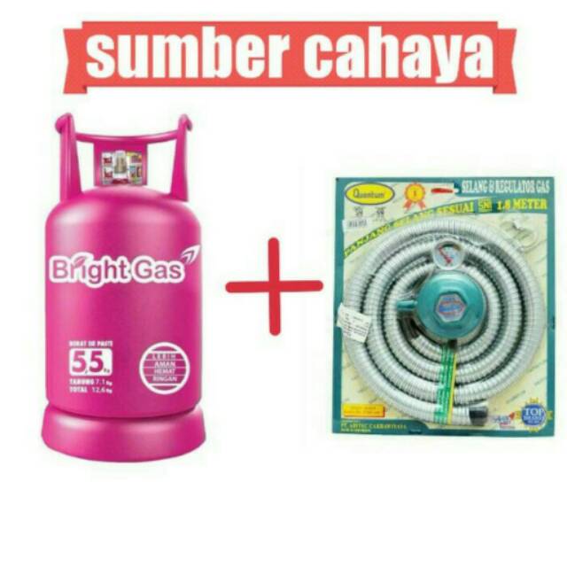 Jual TABUNG BRIGHT GAS 5,5 kg+ISI+ REGULATOR DAN SELANG QUANTUM ...