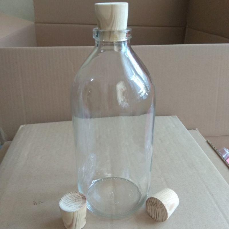 Jual BOTOL KACA TUTUP KAYU 500 ML / BOTOL SOUVENIR | Shopee Indonesia