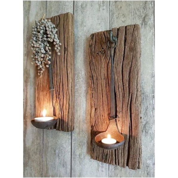 Jual Rak Hiasan dinding Kayu rustyc lawasan rak hiasan lampu Lampu Hias ...