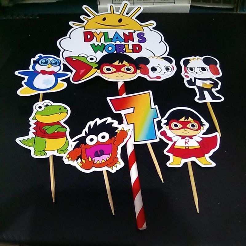 Jual cake topper kue Ryan Ryan's toys toy world | Shopee Indonesia