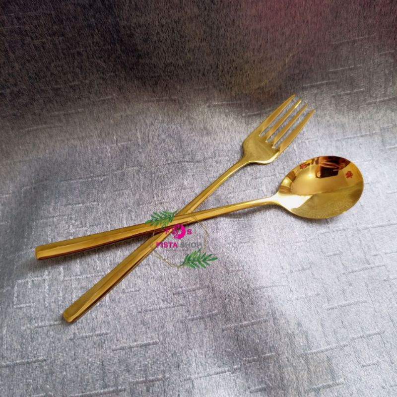 Jual SENDOK SULTAN SET / SENDOK GOLD / CUTLERY SET / STAINLESS STEEL ...