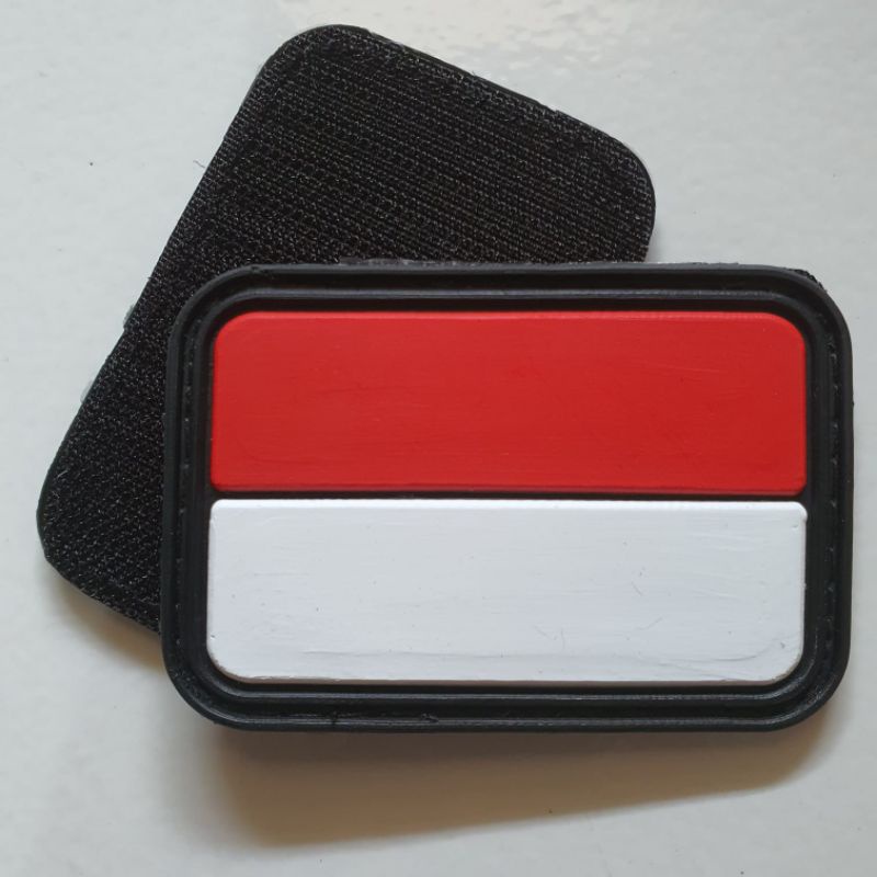 Jual patch rubber logo bendera indonesia merah putih oval / tempelan ...