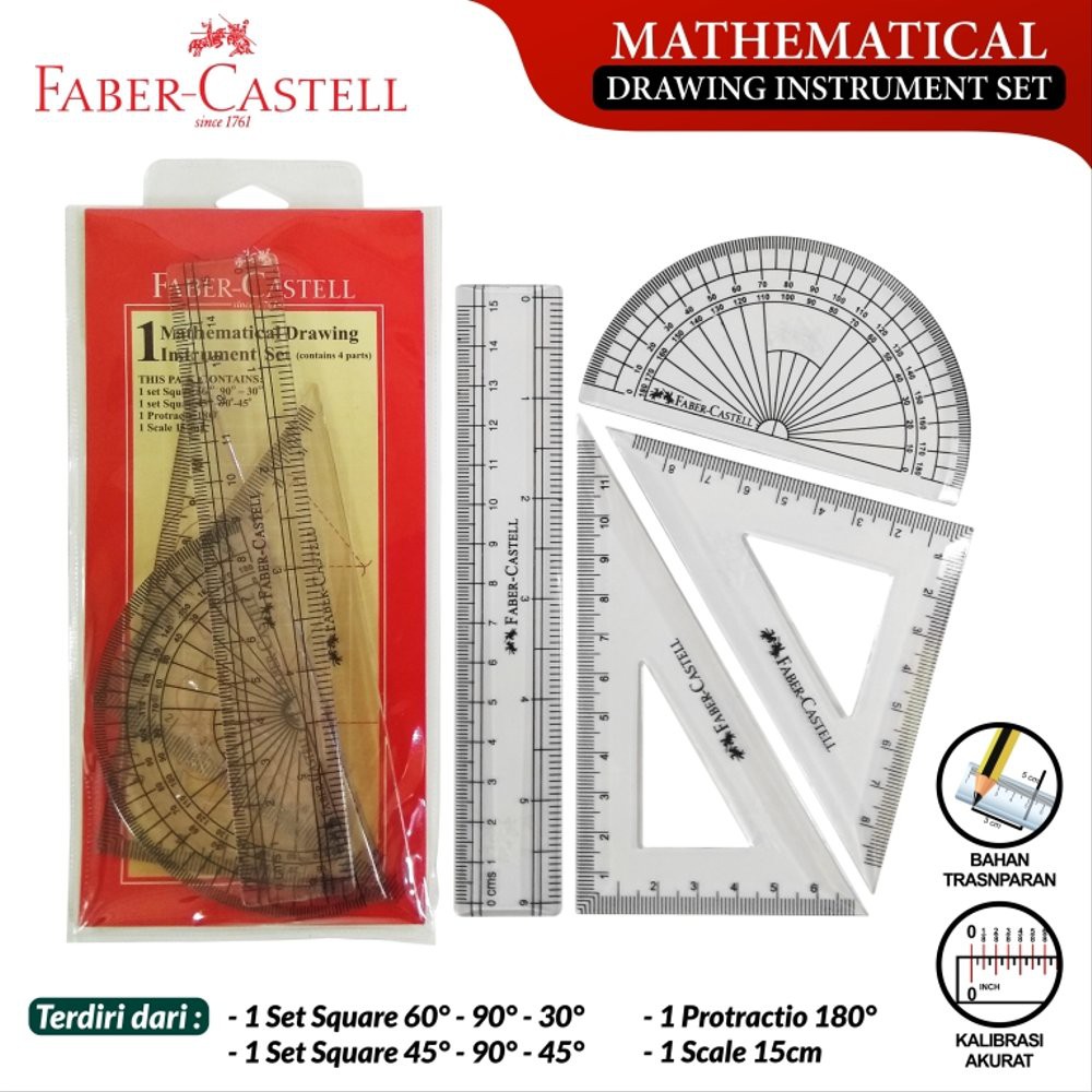 Jual Faber-Castell Mathematical Drawing Instrument / Set Mistar Matematika | Shopee Indonesia