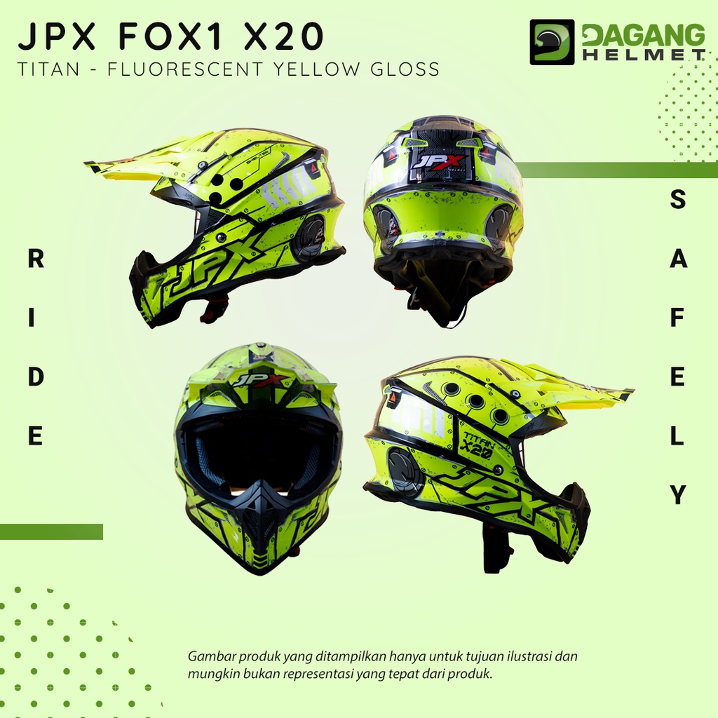 Jual HELM CROSS MURAH JPX Fox1 - X20 Titan - Full Face - Cross - Racing ...