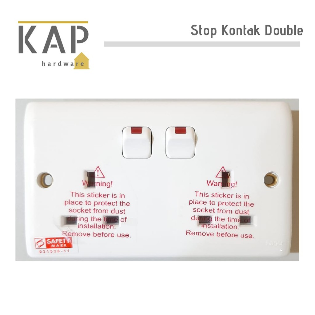 Jual STOP KONTAK DOUBLE 13A 2 Gang 2 Way HAGER BATAM | Shopee Indonesia