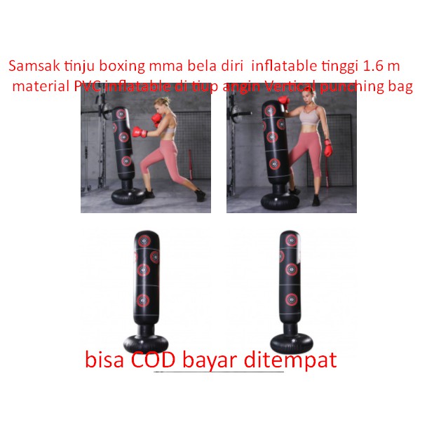 Jual Samsak tinju boxing mma bela diri inflatable tinggi 1.6 meter ...