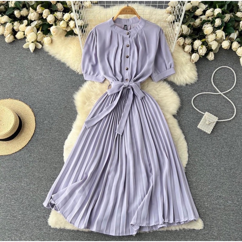 Jual Beatrix Dress Korean Simple Basic Sopan Rapi Formal Kerja Kantor ...