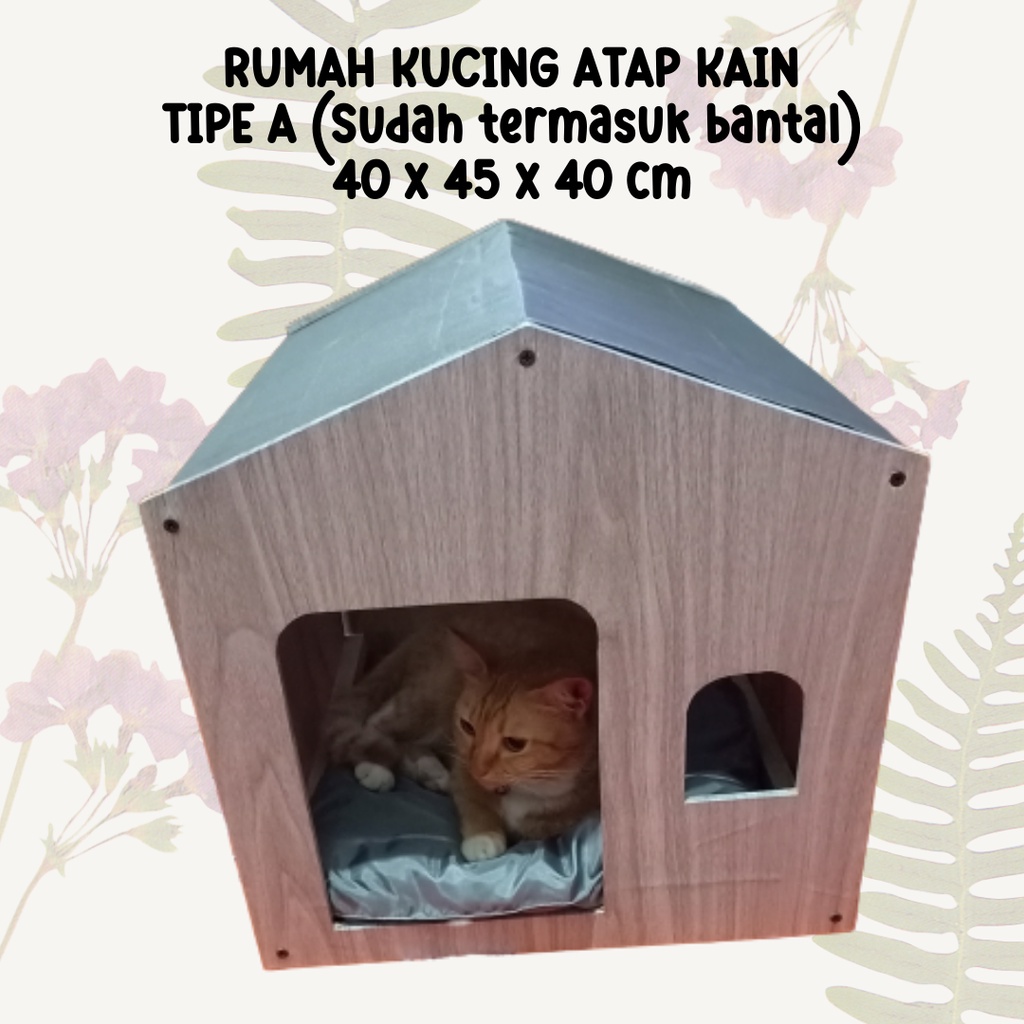 Jual Rumah Kucing TIPE A (40x45x40) 1 set - Rumah Kucing Rakit / Bantal ...