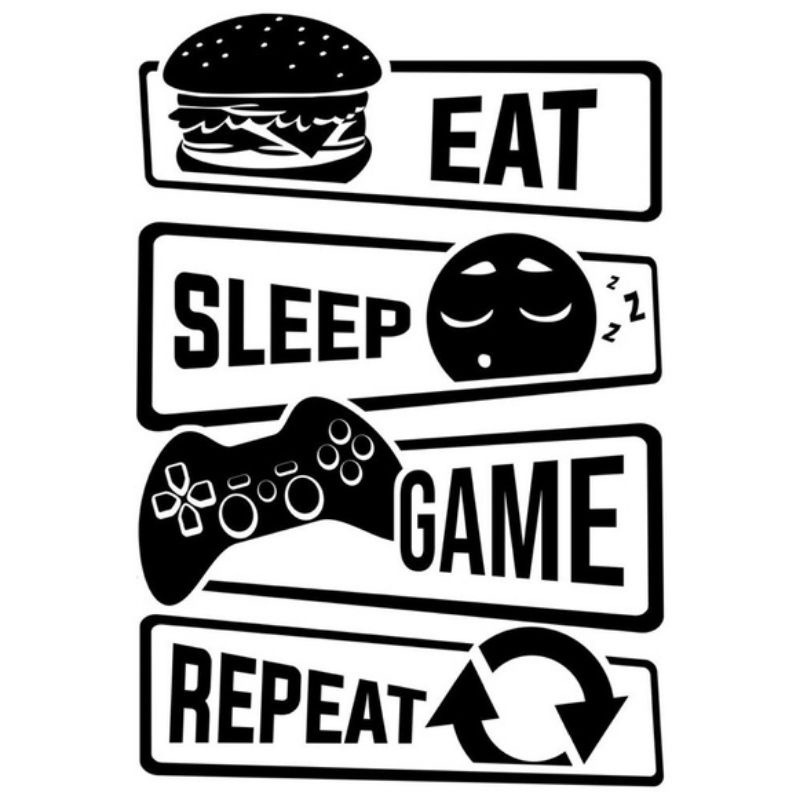 Jual sticker eat sleep game repeat | Shopee Indonesia