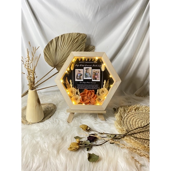 Jual KADO FRAME HEXAGONAL 3D FOTO POLAROID+LAMPUHADIAH KADO UNIK UNTUK BESTIE | KADO COWOK ...