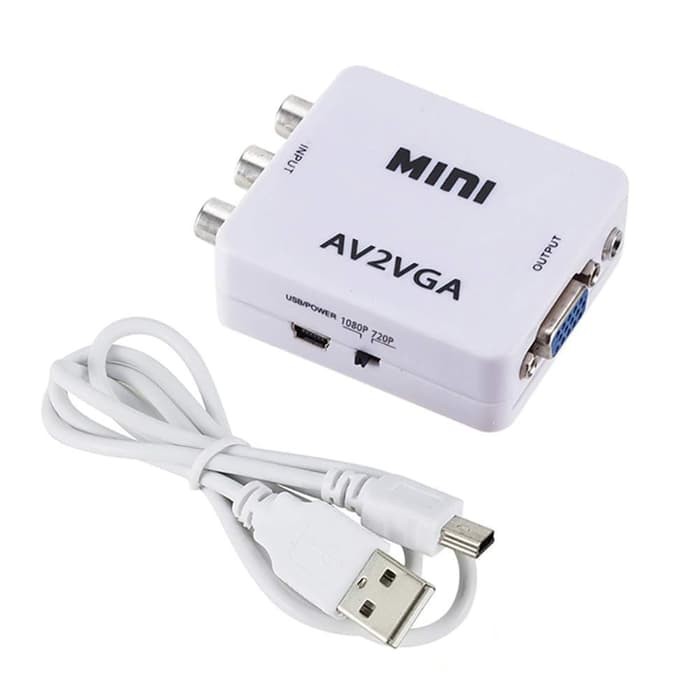 Jual CONVERTER AV TO VGA BOX MINI / RCA TO VGA / AV2VGA | Shopee Indonesia