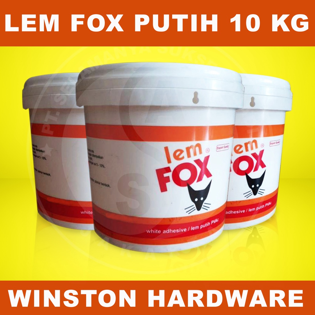 Jual Lem Fox Putih PVC 10 Kg Kayu Serbaguna PVAc Kemasan Ember 10Kg ...