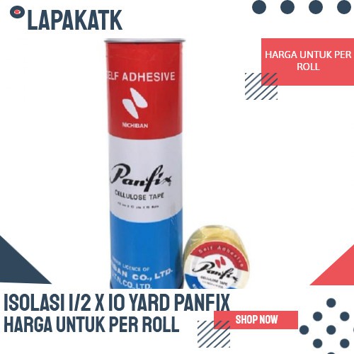 Jual PROMO ISOLASI PANFIX 1/2 X 10 YARD (PER PCS) ++LT2 | Shopee Indonesia