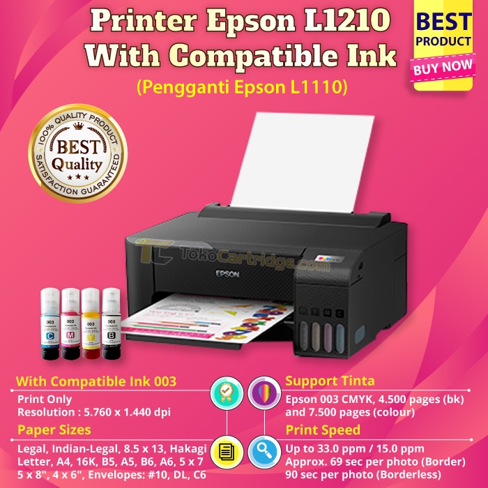 Jual Printer Epson EcoTank L1210 Pengganti Dari L1110 New Baru Print ...