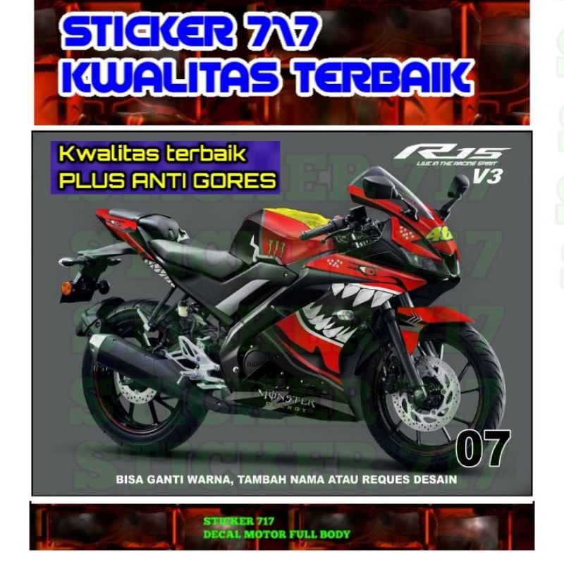 Jual Sticker Striping Decal Yamaha R15 V3, Sticker Decal R15 V3 ...