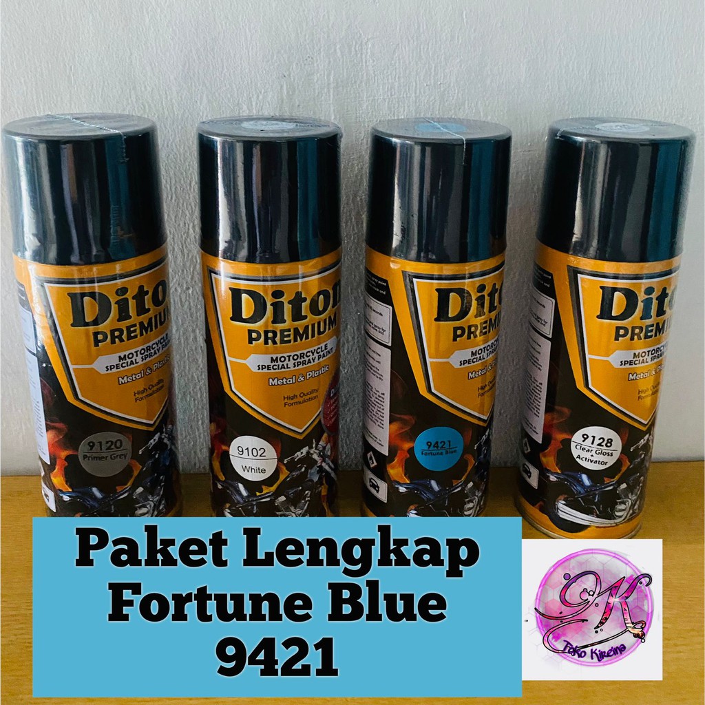 Jual Paket Lengkap Cat Pilox Diton Premium 9421 Fortune Blue warna Biru ...