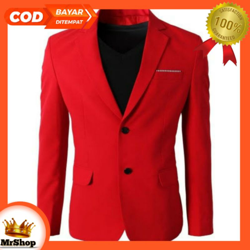 Jual Jas Pria Merah | Jas Blazer Full Furing UK S-XXXXL | Shopee Indonesia